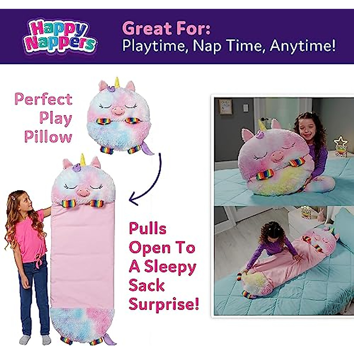 Happy Nappers Large (66"x30") Pillow & Sleepy Sack- Comfy, Cozy, Compact, Super Soft, Warm, All Season, Sleeping Bag with Pillow - Seal