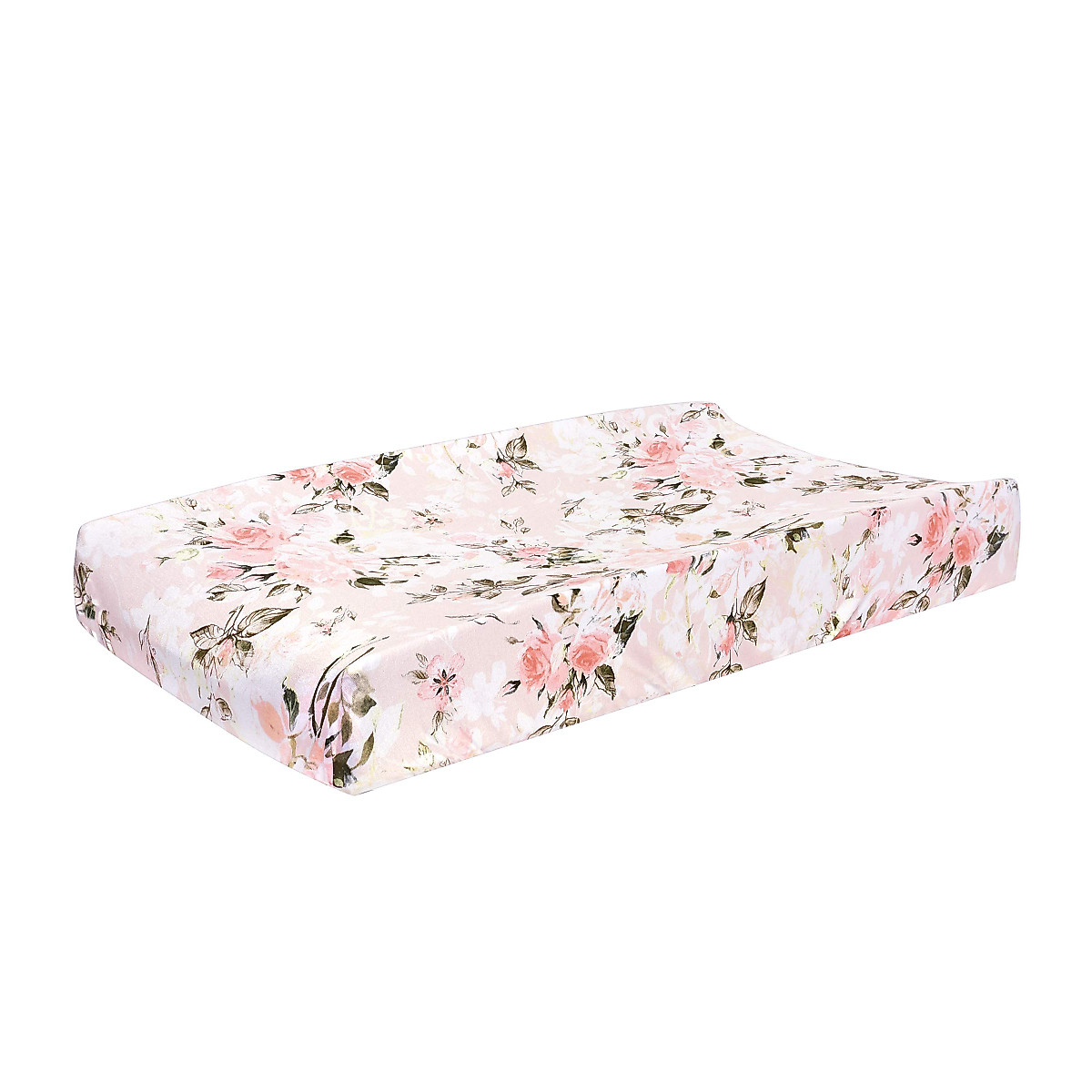Posh Peanut Baby Changing Pad Cover Stretchy Viscose from Bamboo Viscose, for Standard 16" by 32" - Vintage Pink Rose