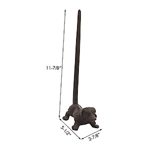 Retro Cast Iron Dog Paper Holder - Decorative Free Standing Paper Holder - Antique Brown
