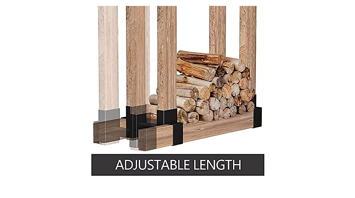 WANLISELL Firewood Log Bracket, 2 Pack Outdoor Firewood Rack Brackets ...