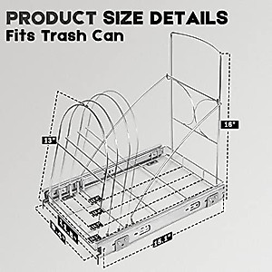 Aismio Pull Out Trash Can Under Cabinet, Kitchen Adjustable Sliding Waste Bin Frame, Cabinet Garbage Can Pull Out for Kitchen Under Counter, Trash Can Not Included