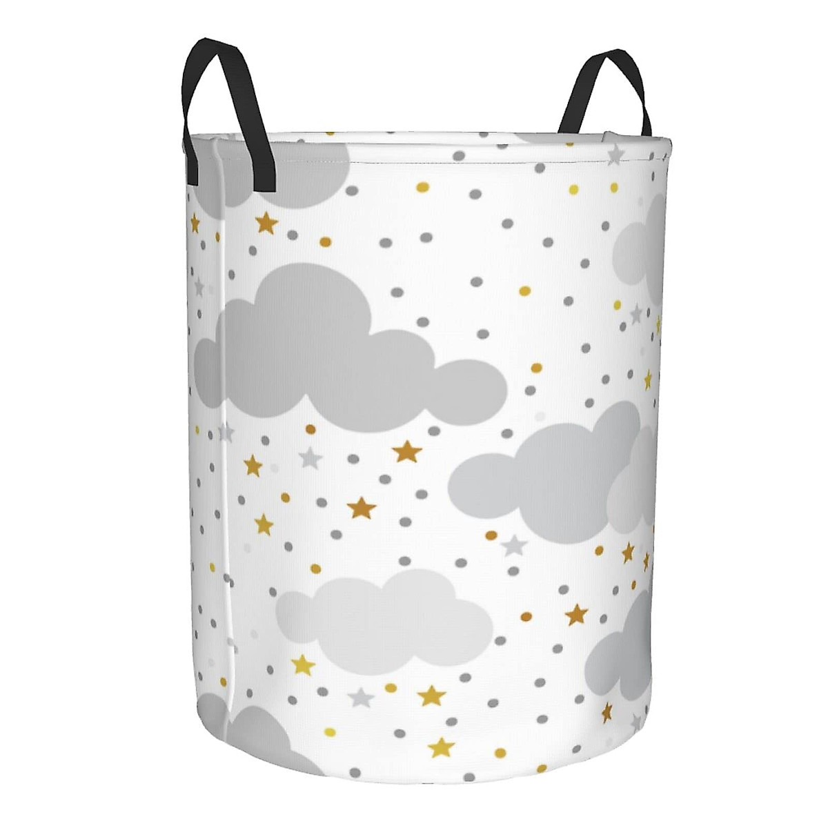 Foruidea Clouds Dreamy Sky With Dots And Stars Laundry Basket,Laundry Hamper,Collapsible Storage Bin,Oxford Fabric Clothes Baskets,Nursery Hamper For Home,Office,Dorm,Gift Basket