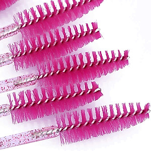 200 Disposable Eyelash Brush Mascara Wands Spoolies for Eye Lashes Extension Eyebrow Purple Pink Tbestmax