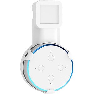 WALI Outlet Wall Mount, Holder Stand for Echo Dot 3rd Gen, Smart Home Speakers Plug Mount for Alexa with Cable Management, (AMM002-W), 1 Pack, White