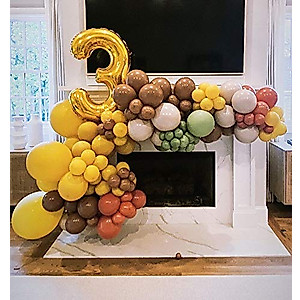 Mustard Yellow Balloons Birthday Decoration 73pcs 5/10/12/18 inch Assorted Sizes Tropical Balloons Thanksgiving Fall Party Balloons