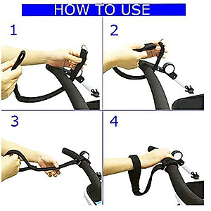 MANTINFY 1 Piece Baby Stroller Safety Belt Soft and Comfortable Fabric Pram Wrist Strap, Black 4 x 2 x 0.9 Inch