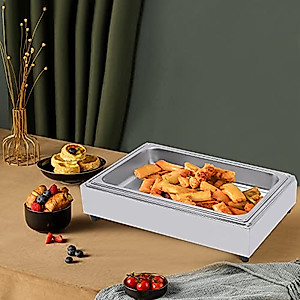 Stainless Steel Buffet Set, 300W Commercial Food Warmer, Full-Size 1 Pot Steam Table with Lid, Electric Food Warmers, Grade Stainless Steel Buffet Equipment, Fits 20.87 x 13 Pan