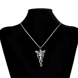 LUREME® Fairy Princess Arwen Silver Tone Zirconia Wings Pendant Necklace for Women(a1000004)