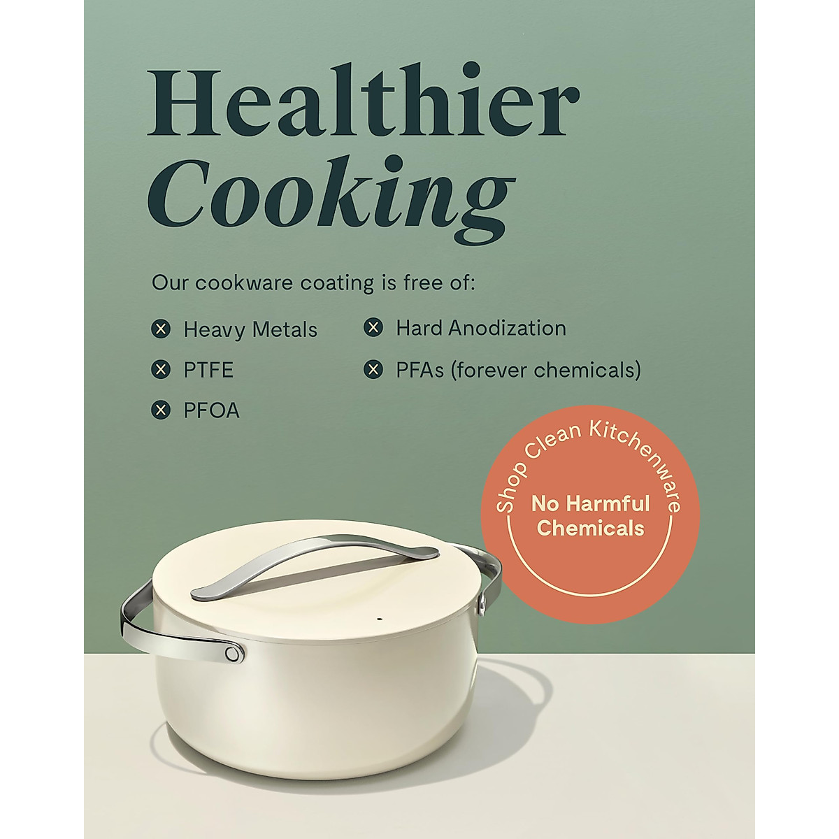 Caraway Nonstick Ceramic Dutch Oven Pot with Lid (6.5 qt, 10.5") - Non Toxic, PTFE & PFOA Free - Oven Safe & Compatible with All Stovetops (Gas, Electric & Induction) - Black