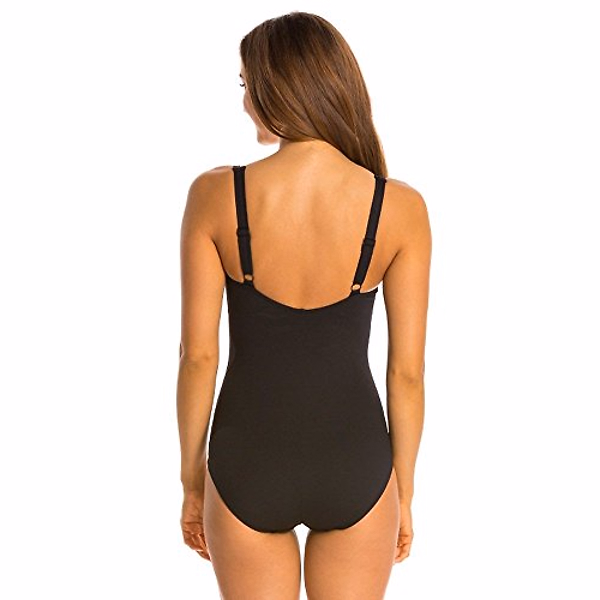 TYR Women's Twisted Bra Solid Controlfit Top (Black, 8)