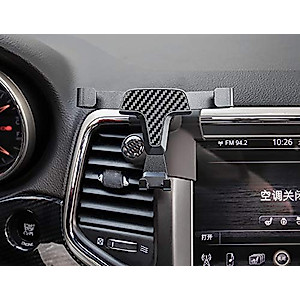 ITrims Car Accessories for Jeep Grand Cherokee 2014-2020 Phone Holder, Aluminum Alloy, Carbon Fiber, Compatible with Smartphones