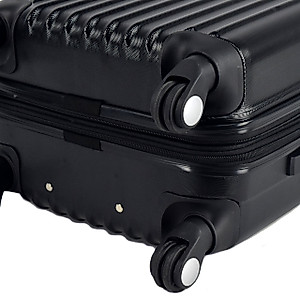 Travelers Club Chicago Hardside Expandable Spinner Luggage, Black, 2-Piece Set (20/28)