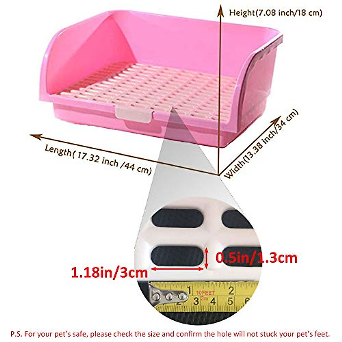 Oncpcare Super Large Rabbit Litter Box, Small Animal Restroom Square Rabbit Litter Toilet Chinchilla Potty Trainer Guinea Pig Litter Tray for Mink Squirrel Weasel