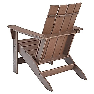 Signature Design by Ashley Outdoor Emmeline HDPE Patio Adirondack Chair, Brown