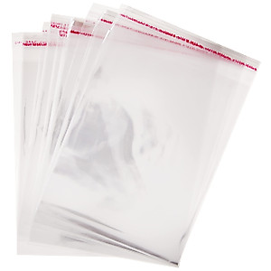 Patty Both 100 Pcs 4 5/8 X 5 3/4 Clear A2+ Card Resealable Cello / Cellophane Bags (Fit One A2 Size Card w/ Envelope)