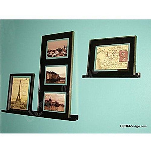 ULTRAledge 5'/60" Art Display/Picture Ledge/Floating Shelf, Metal, Modern (2" deep, Black)
