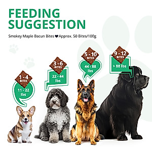 Vivus Pets Vegan Dog Treats - Smokey Maple Bacun Bites for Gut Health and Skin Coat with All Natural, Allergen Free & Human Grade Ingredient - Suitable for All Breeds, 5.3 Oz