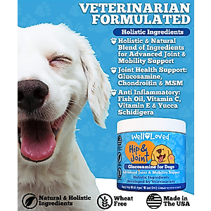 Well Loved Probiotics for Dogs and Joint Supplement for Dogs, Well Loved Dog Chews, Made in USA, Vet Developed, Dog Probiotic Chews, Glucosamine for Dogs