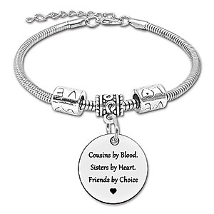 Cousin Gift Jewelry Bracelet Stainless Steel Christmas Gift for Cousin Birthday Gift Idea Long Distance Relationship Gift for Cousin Jewelry Gift for Women Going Away Gift Graduation Gift for Cousin
