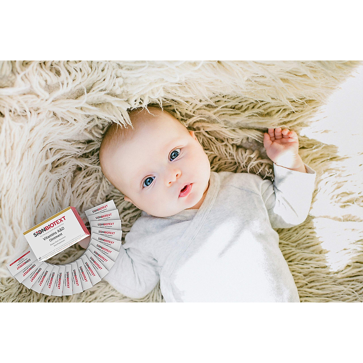 A and D Ointment By Sion Biotext Baby Diaper Rash Vitamin A + D Original Healing Cream Medical Moisturizer Intensive Therapy For Dry & Irritated Skin, Cuts, Burns Soothing Baby Care 144 packets