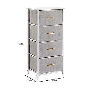 AZL1 Life Concept 4 Drawer Fabric Dresser Storage Tower, 17.7 inches, Light Grey-1