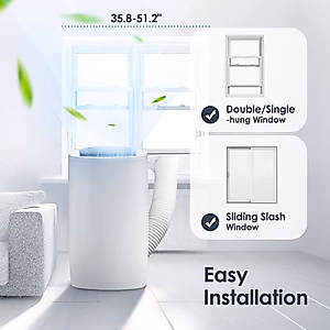 Portable Air Conditioner - Rintuf 2022 14000 BTU Portable AC Unit, Cools Rooms up to 700 Sq.ft, Also as Dehumidifier & Fan, with 24H Timer Remote Control Window Kit Exhaust Hose for Home Living Rooms Bedroom