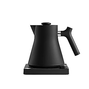 Fellow Corvo EKG Electric Tea Kettle - Electric Pour Over Coffee and Tea Pot - Quick Heating Electric Kettles for Boiling Water - Temperature Control and Built-In Brew Timer - Matte Black - 0.9 Liter