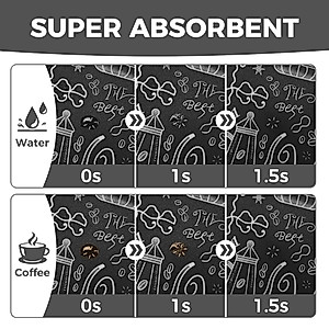 Matessenz Coffee Mat, Hide Stain Coffee Bar Mat for Countertop, Rubber Backed Dish Drying Mat for Counter, Absorbent Coffee Bar Accessories Fit Under Coffee Maker Espresso Me Machine-12"x19"