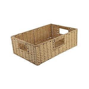 DOITOOL 1pc Rattan Sundries Storage Basket Container Baby Basket Table Top Shelves Toilet Tank Bin Wicker Storage Basket Clothes Rattan Weaving Basket Desktop Basket Vegetable