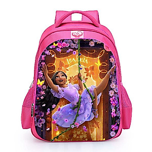 BingTangHuLu Encanto Kids Backpack Pink Cartoon Anime School Bag Cute Large Capacity Travel Bag for Girls