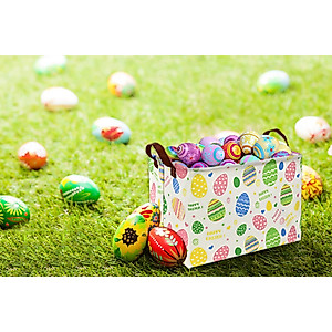 DDBASKET Easter Basket for Kids Gift Easter Basket Empty Baby Easter Basket for Boys and Girls Rectangular Toy Storage Basket Organizer Bin Box Cute Easter Egg room Decor for Home(Easter Basket)