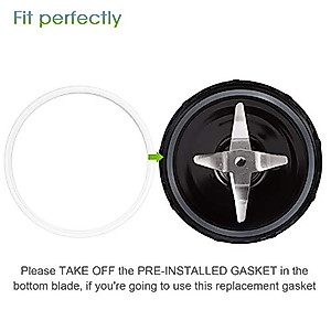 URSUMER Replacement Parts for Magic Bullet - 250W Magic Bullet Blade 2 PACK with 4 Rubber Gaskets, Replacement Magic Bullet Accessories for Model MB1001