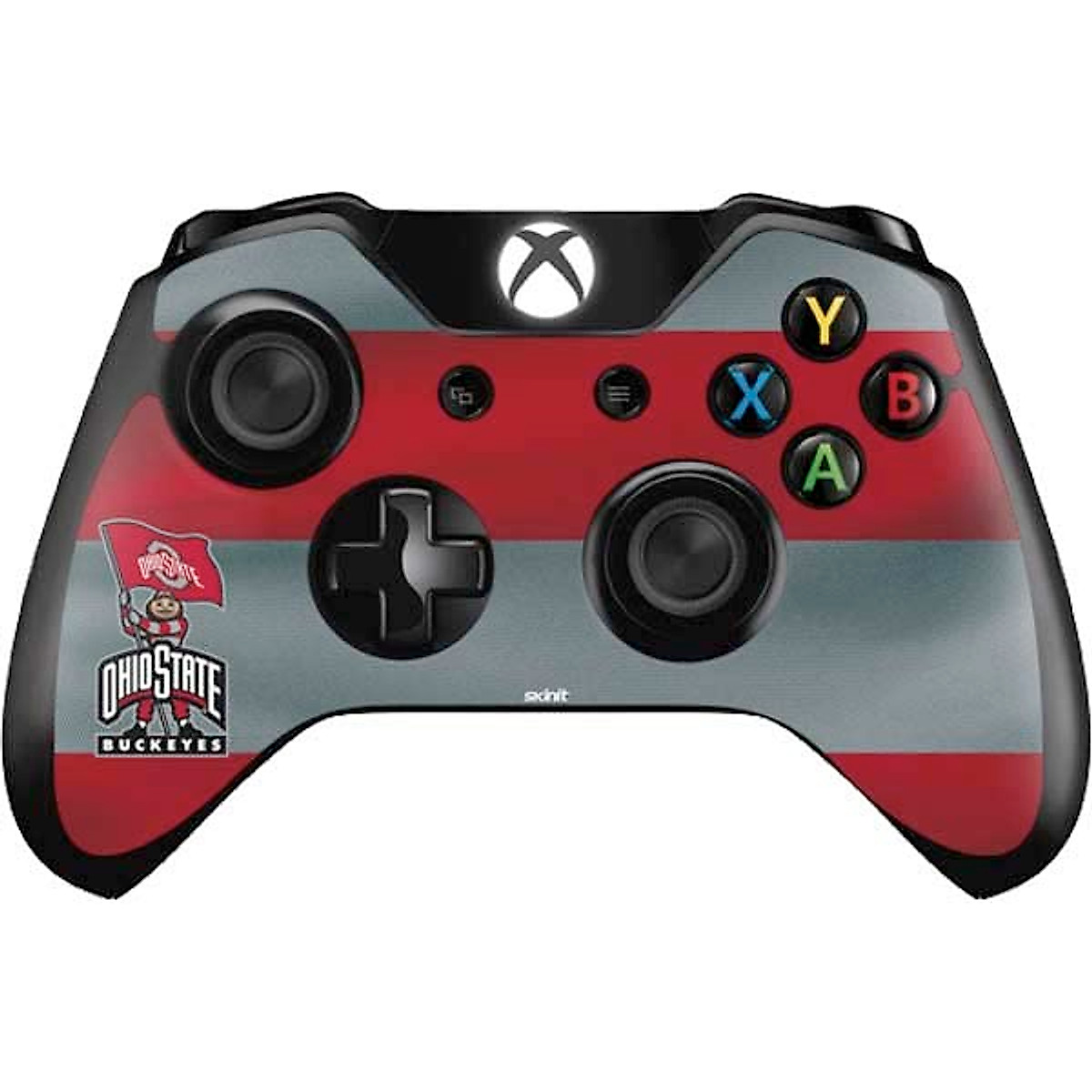 Skinit Decal Gaming Skin Compatible with Xbox One Controller - Officially Licensed Ohio State University OSU Ohio State Buckeyes Flag Design
