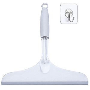 Shower Squeegee for Bathroom Shower Glass Doors, Rubber Window Cleaner Squeegee, Clear Plastic Car Windshield Cleaning Squeegee