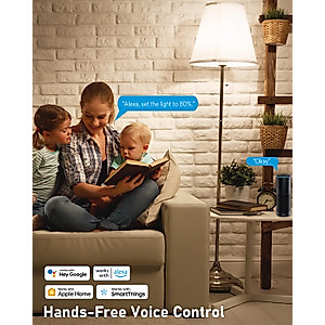 DomoPlus Matter Smart Light Bulbs, Full Spectrum Light Bulb Work with Alexa and Google Assistant, 16 Million Colors RGBWW WiFi Led Light Bulb, App & Voice Control, A19, 800Lm, 2 Pack