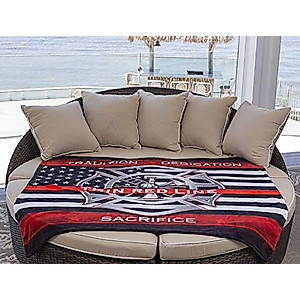 Erazor Bits Blanket 50 x 60| Thin RED LINE Firefighter Throw Blanket ADD9-FF2311-TB