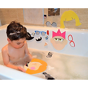 Buddy & Barney Silly Faces Bath Stickers, Hilarious Facial Expressions Foam Stickers Bath Toy for Children 3+, Pack of 37 Reusable Stickers, Bathtub, Tub, Shower, Boys, Girls, Kids,