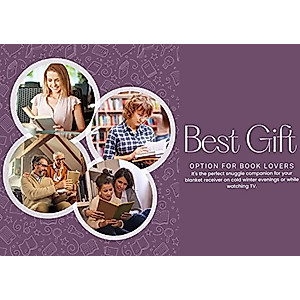 InnoBeta Book Lovers Throw Blanket - Flannel Blankets for Book Club, Bookish, Book Worm, Librarians as Reading Gifts, Reader Gifts for Christmas, Birthday - 50" x 65" - (Purple)