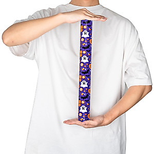 RUSPEPA Reversible Wrapping Paper Roll - Mini Roll - Pumpkin, Witch Hat, Bat and Ghost Pattern Great for Halloween, Party, Baby Shower - 17 Inches X 32.8 Feet