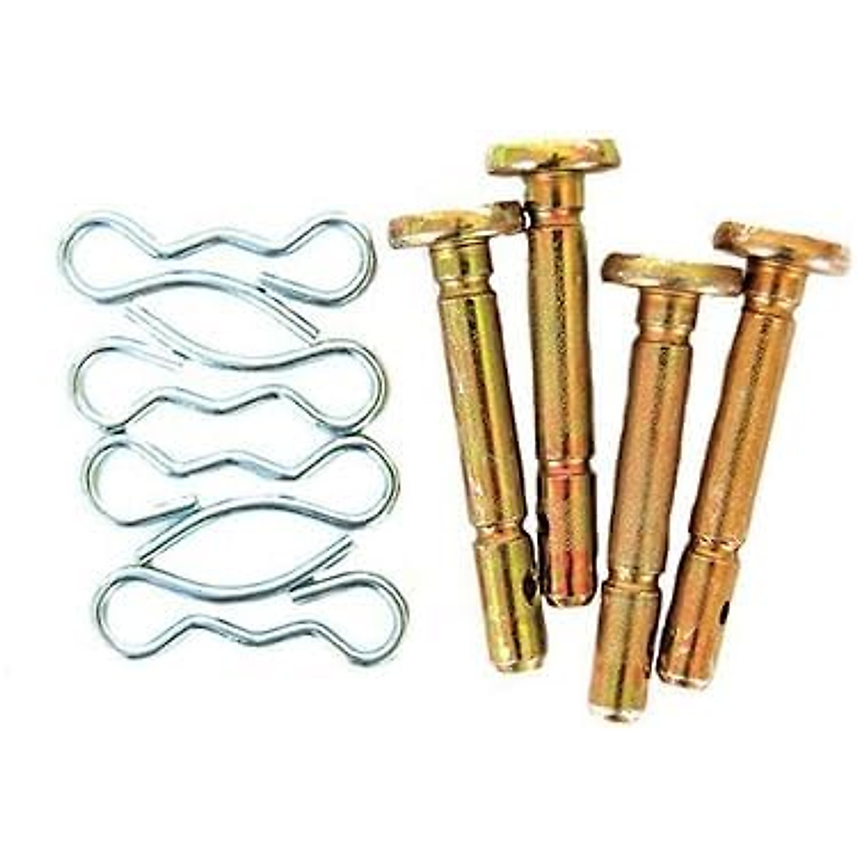 4-Pack 738-04124 Shear Pin and 738-04124 Cotter Pins for MTD Craftsman Cub Cadet Troy-Bilt Snowblowers 938-04124 738-04124A 194208