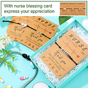 Yinkin 24 Pcs Nurse Gifts for Women Nurse Appreciation Bracelet Gifts with Blessing Card Stethoscope Heart RN Bracelet School Nursing Student Gifts Practitioner Graduation Jewelry for Nurses Men Week