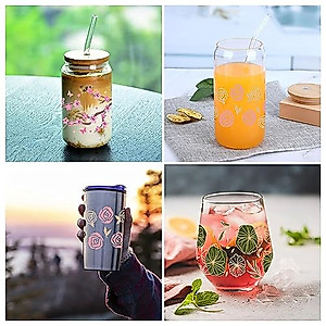 UV DTF Cup Wrap,Succulents Theme Rub on Transfers Decals,UV DTF Transfer Waterproof Sticker for Glass Coffee Cups,Vintage Cups Wrap Transfer Stickers Decals