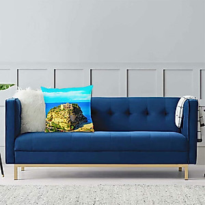 Italy Tropea Beach Pillow Case Decorative Cushion Cover Pillowcase Sofa Chair Bed Car Living Room Bedroom Office 18"x 18" KXR-3313