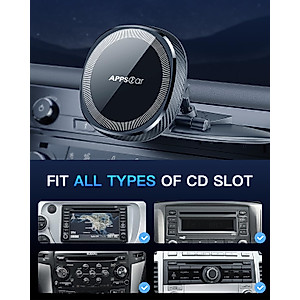 APPS2Car for Magsafe CD Slot Phone Mount [17 Strong Magnets] Magnetic Phone Holder for Car Easily Install Magnetic CD Car Holder Mount Compatible with Magsafe Case iPhone 15/14/13/12 Pro Max Plus Mini