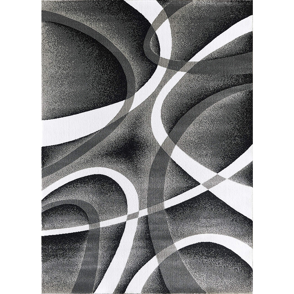 Glory Rugs Modern Large Area Rug 8x10 Gray Swirls Carpet Bedroom Living Room Contemporary Dining Accent Sevilla 4816