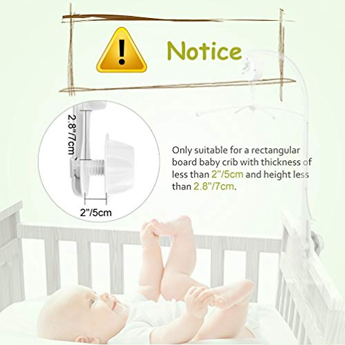 AGPtek Baby Crib Mobile Bed Bell Holder Music Box Holder Arm Bracket Baby Bed Stent Set (Nut Screw) ¨C 2 Sizes for Optional (34.6")