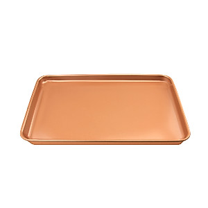 Eternal Living 16” Baking Sheet Pan Set of 2 Cookie Sheet and Toaster Oven Tray Heavy Duty, Copper (2)