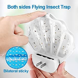 Flying Insect Trap Refill Kit Plug-in Sticky Card Plug Refill Replacement Glue Cards for HU002 Insect Trap (5 Pack-Refill, Transparent)