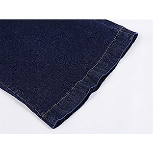 Andongnywell Womens Classic Stretchy Flare Jeans Stretch Slim Bell Bottom Wide Leg Denim Pants Trousers (Blue,X-Large)