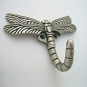 Cabilock Dragonfly Coat Hook Retro Iron Art Animal Hat Hook Wall Hanging Coat Hat Hook Door Back Hook for Home Hotel